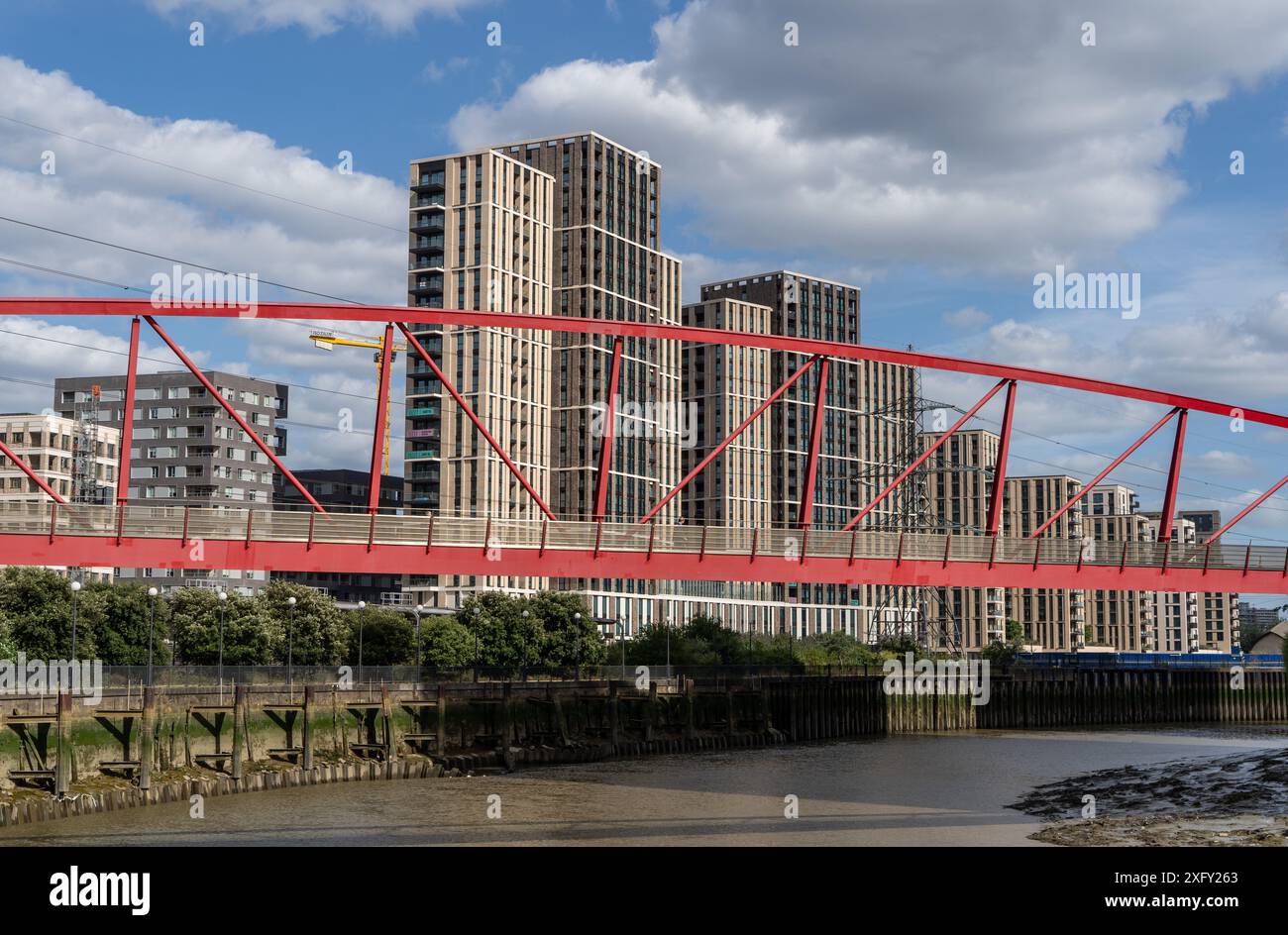 Pedestrian bridge to City Island in Canning Town,London,England,UK ...