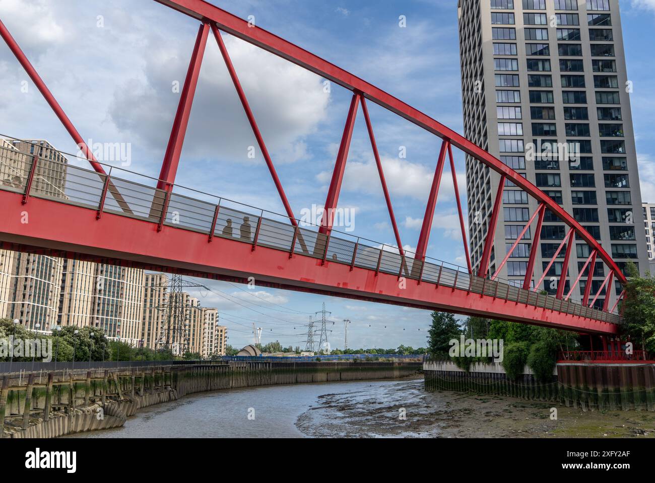 Pedestrian bridge to City Island in Canning Town,London,England,UK ...