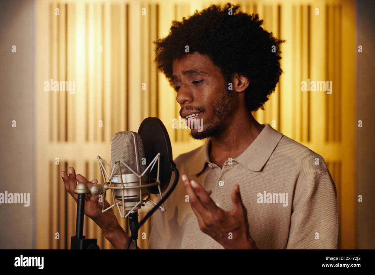 Young african guy recording hi-res stock photography and images - Alamy