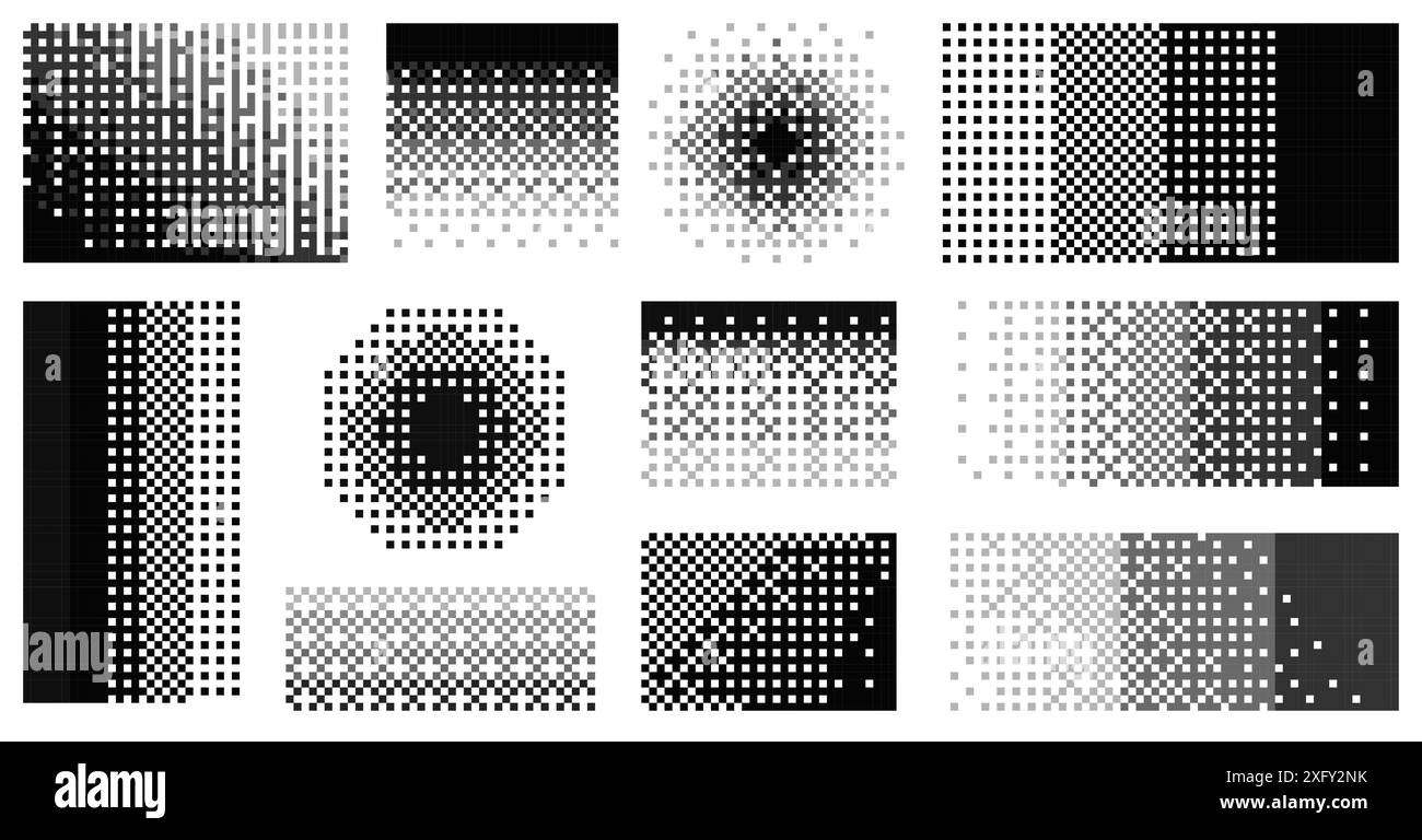 Pixel decay gradient. Abstract geometric dissolve effect with geometric ...