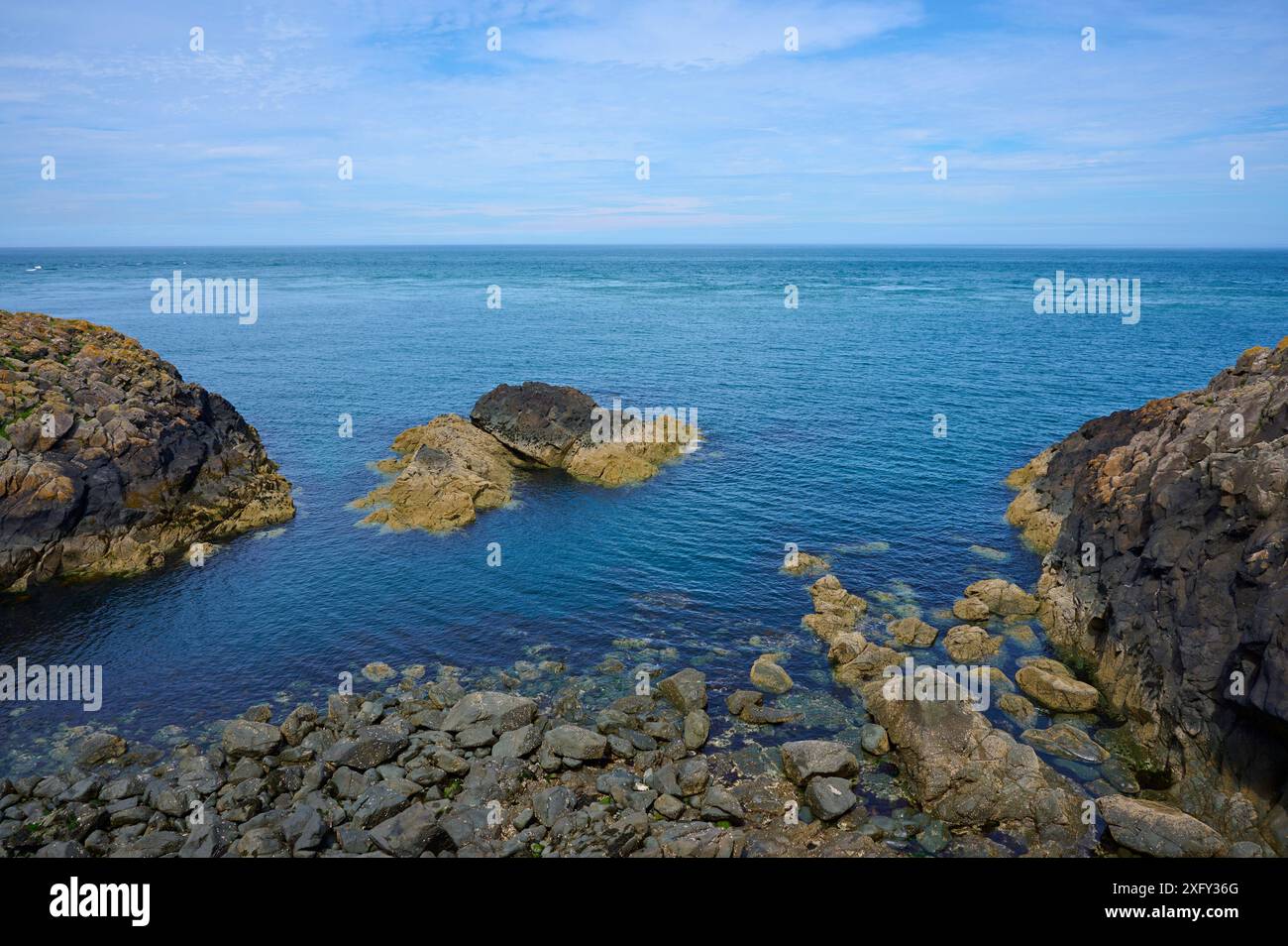 Rock, Coast, Sea, Sky, Summer, Strumble Head Lighthouse, Fishguard ...
