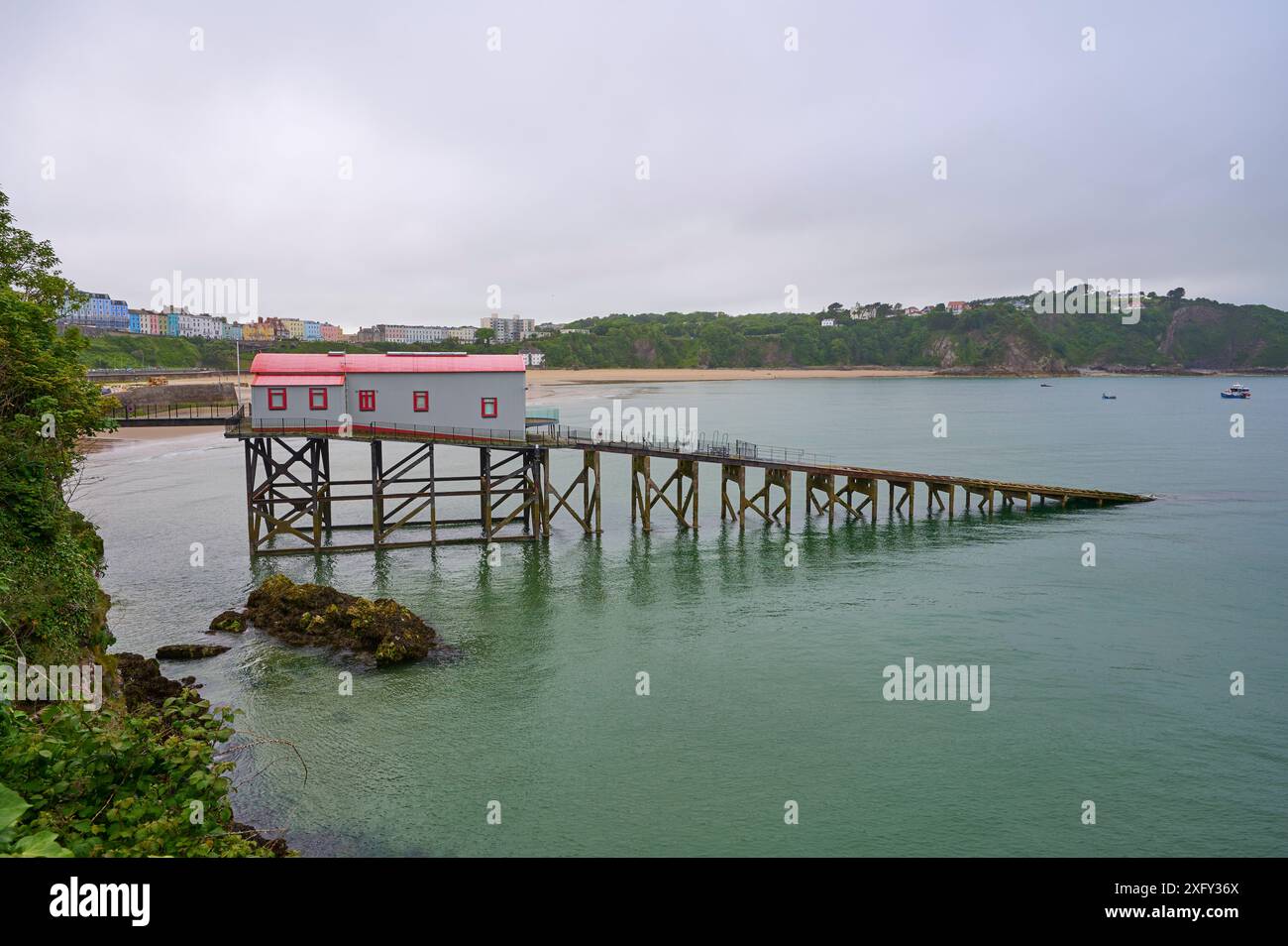 RNLI Tenby, lifeboat station, sky, clouds, sea, summer, Tenby, South ...