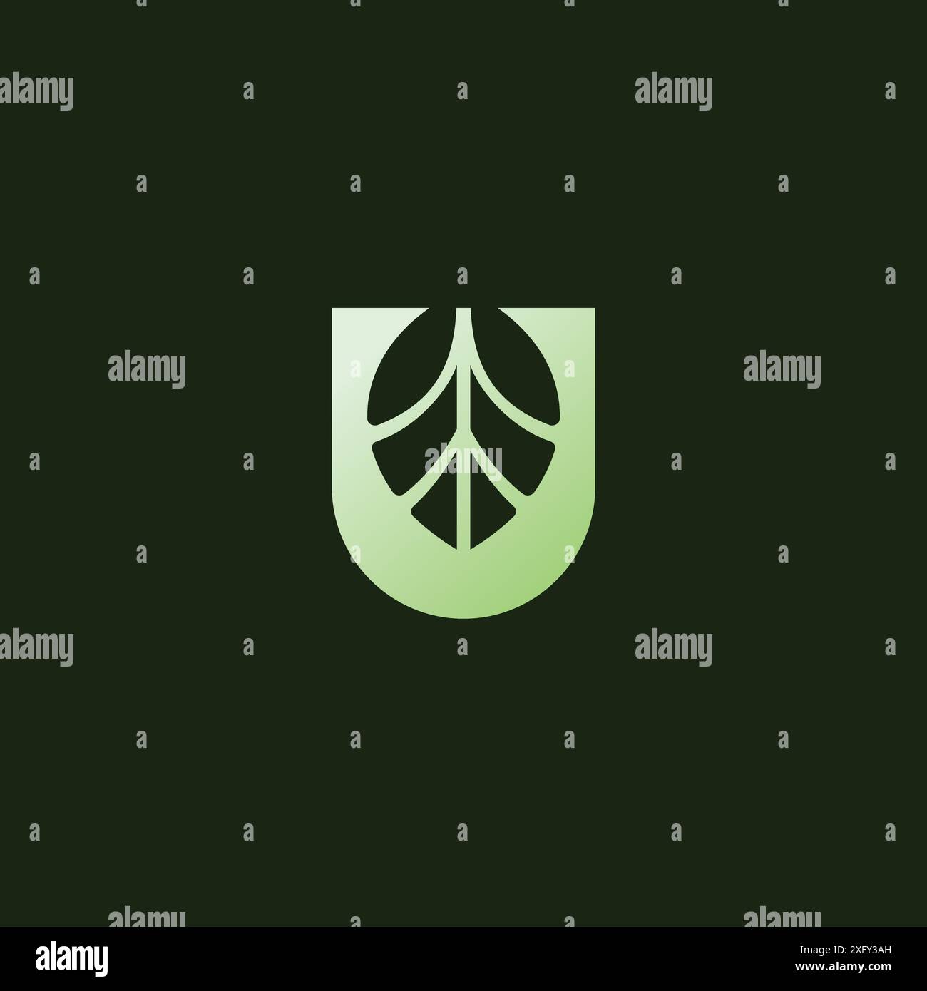 Letter U Leaf Logo Design. U Initial Vector Stock Vector Image & Art ...