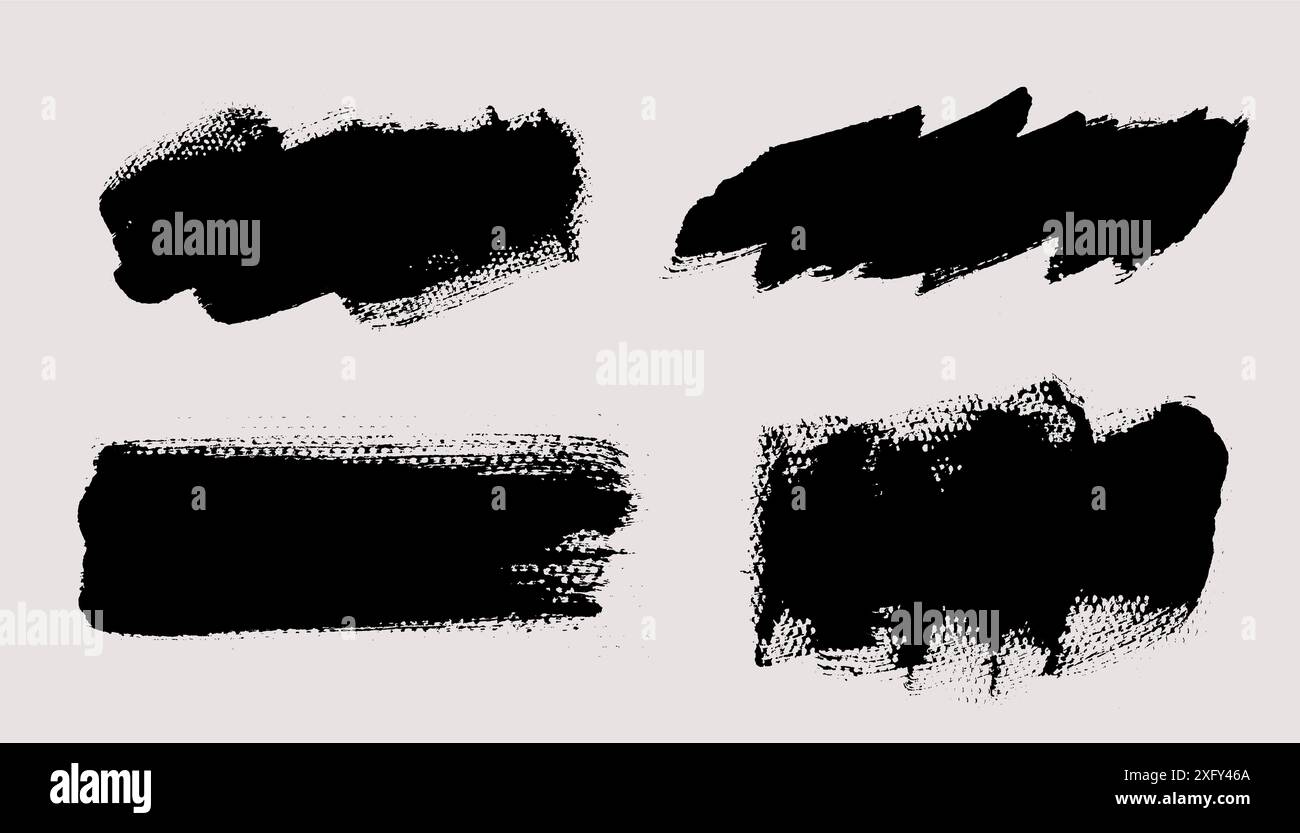 Brush strokes vector. Set of text boxes Stock Vector Image & Art - Alamy