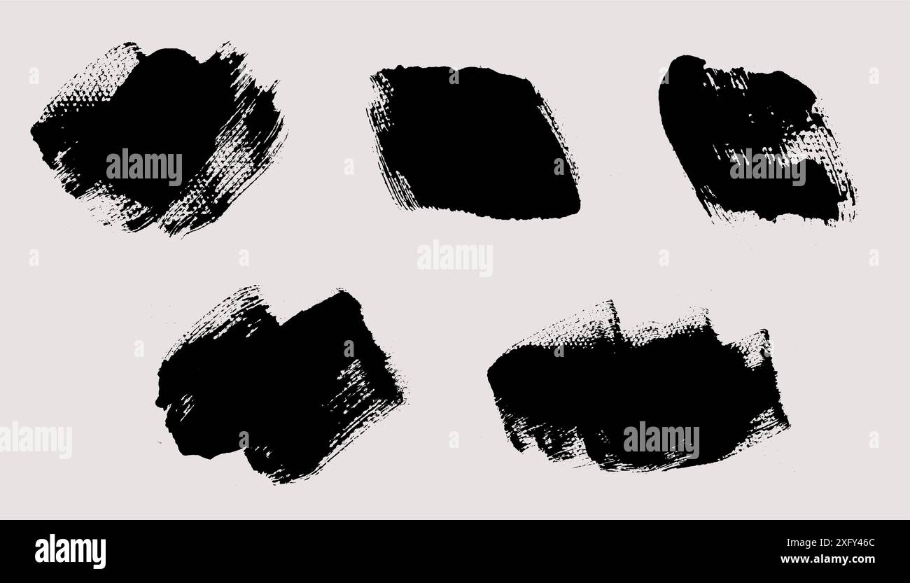 Brush strokes vector. Set of text boxes Stock Vector Image & Art - Alamy