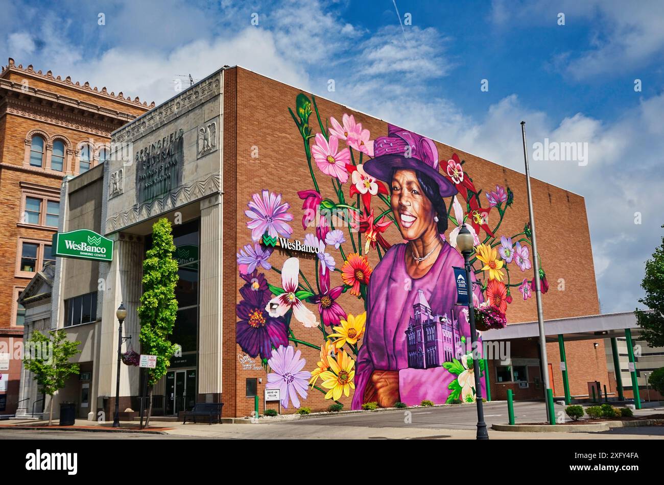 Mural in downtown Springfield Ohio USA. Civil Rights leader Hattie ...