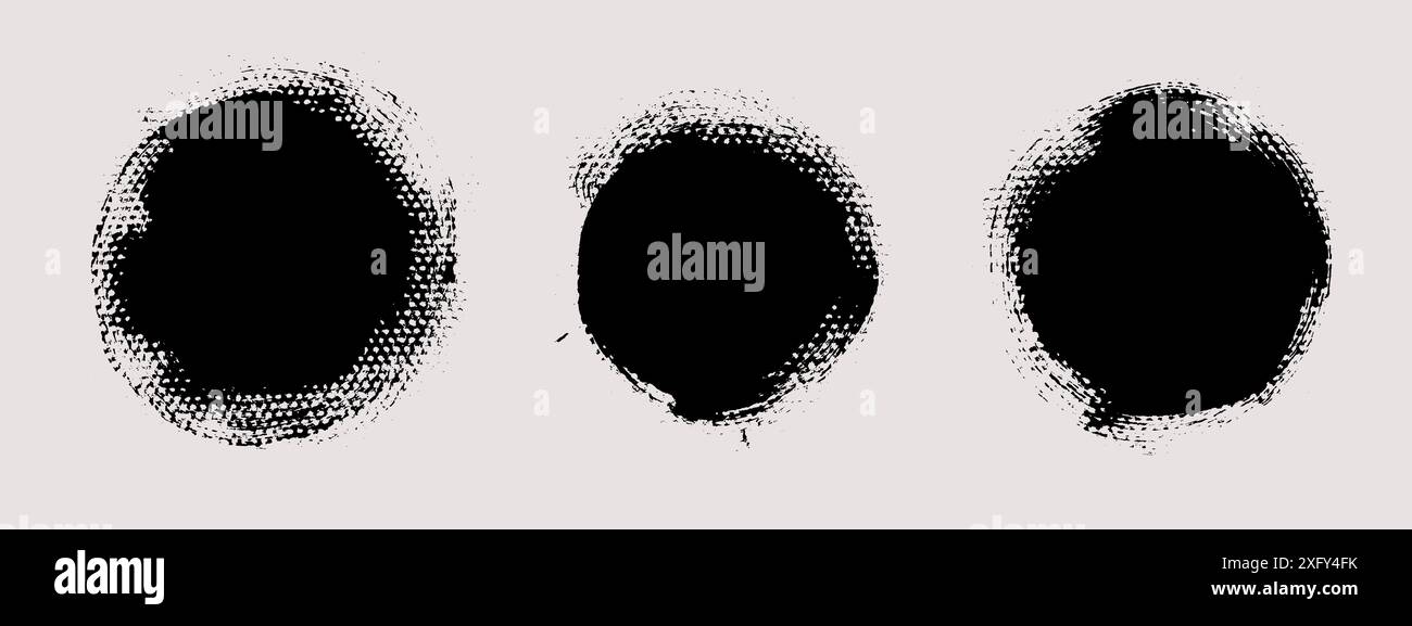 Brush strokes vector. Set of round text boxes Stock Vector Image & Art ...
