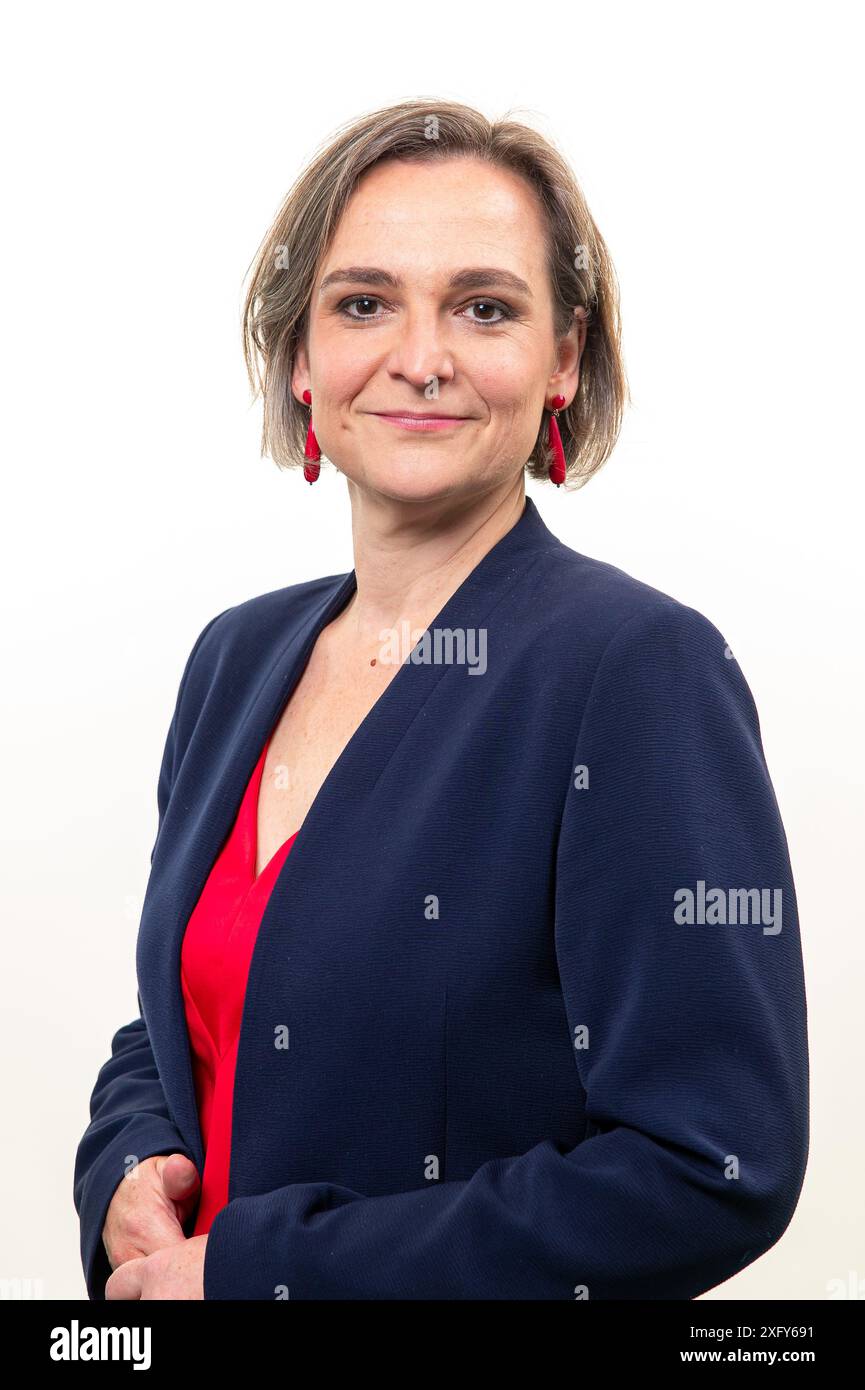 Brussels, Belgium. 04th July, 2024. Vlaams Belang's Barbara Pas poses ...