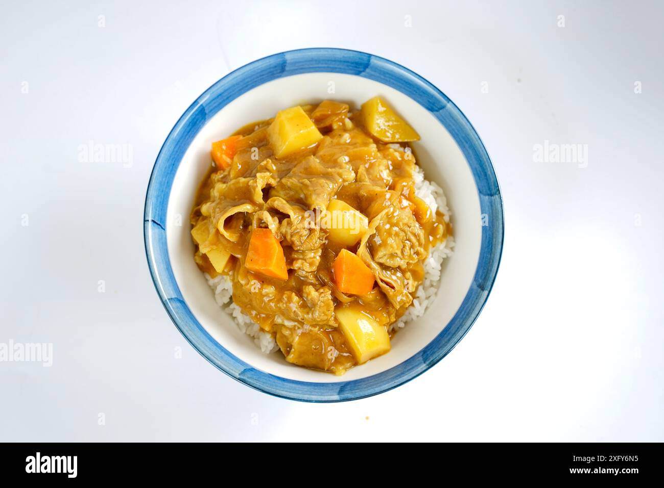 Curry Rice with slice beef ,Japanese set lunch Stock Photo - Alamy