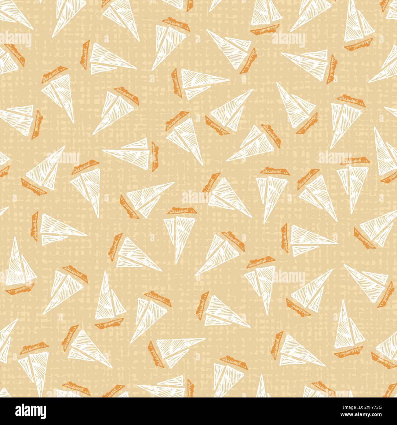 Vector beige multi direction scattered sail boat doodle hand drawn ...