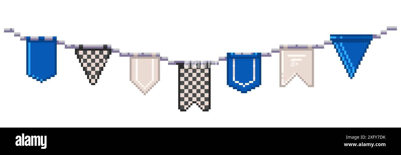 Pixel hanging flags. Brazilian hanging flags traditional festival ...