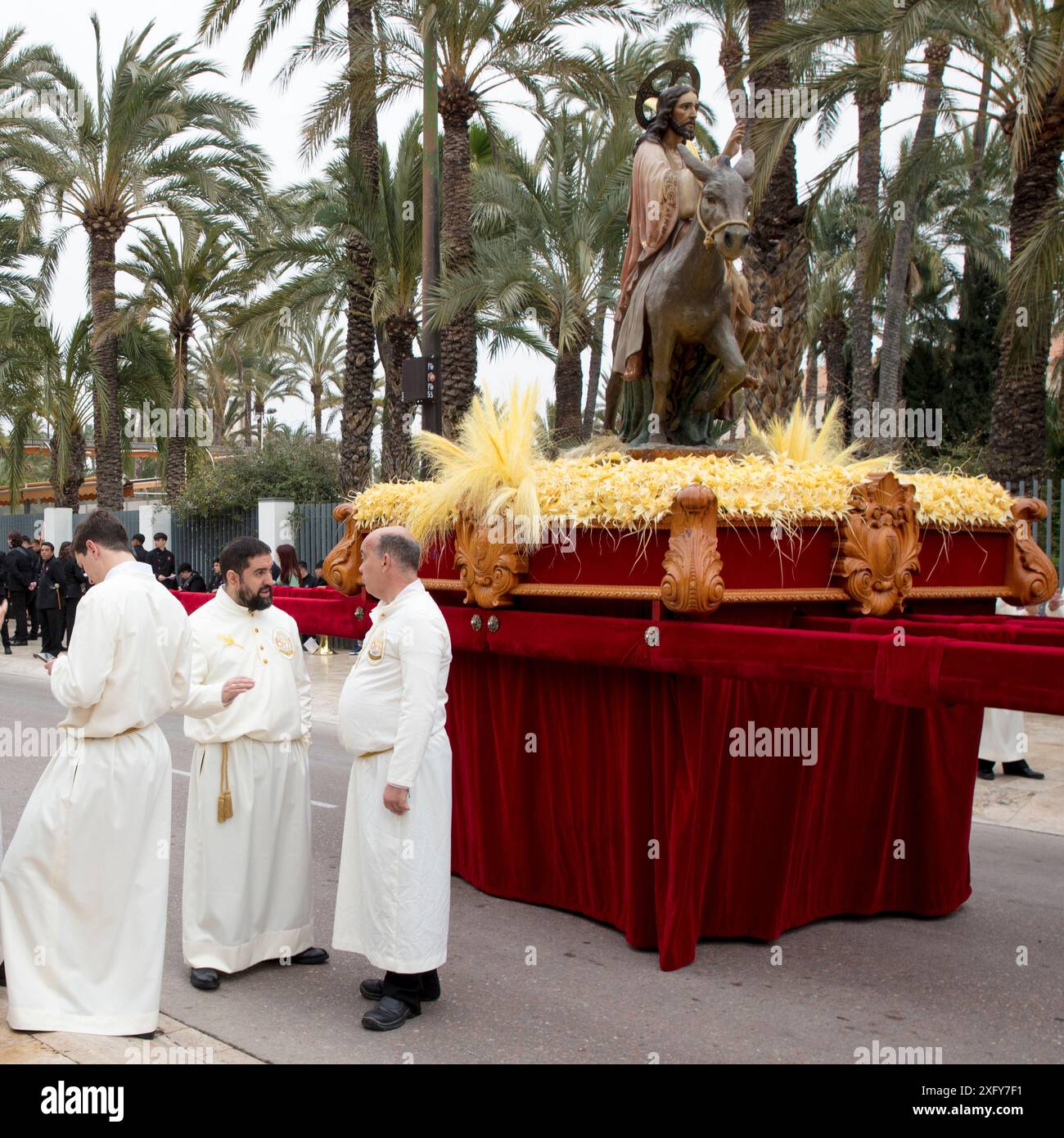 Jesus Christ sitting on a donkey, Jerusalem procession, statue, Palm ...