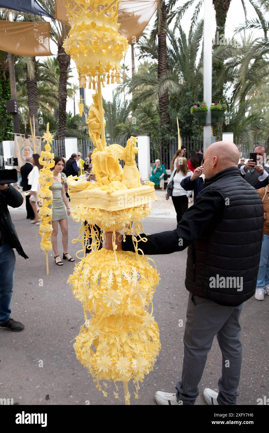 Arts and crafts, winner, man, Palm Sunday, white palms, tradition ...