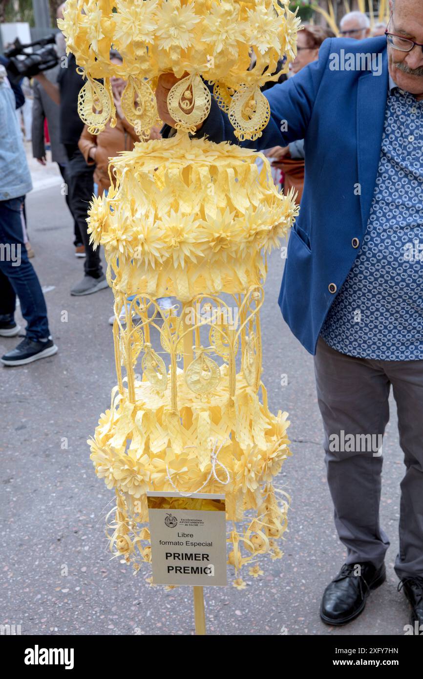 Arts and crafts, winner, man, Palm Sunday, white palms, tradition ...