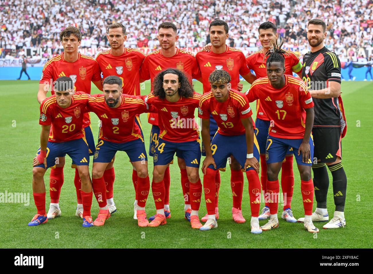 players of Spain with Robin Le Normand (3) of Spain, Fabian Ruiz (8) of ...