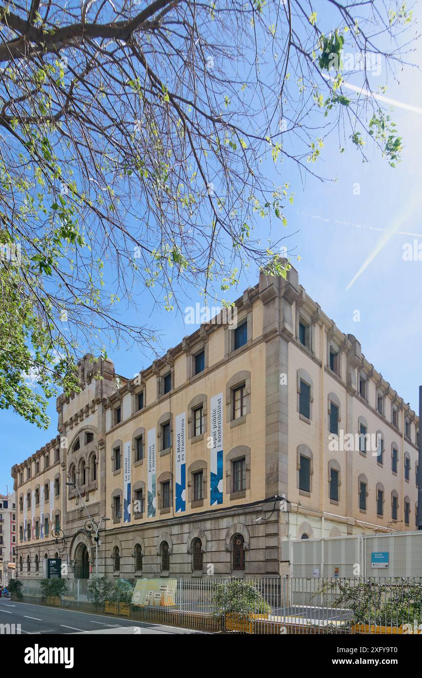 Barcelona, SPAIN - JULY 5, 2024: Side view of Barcelona's model prison ...