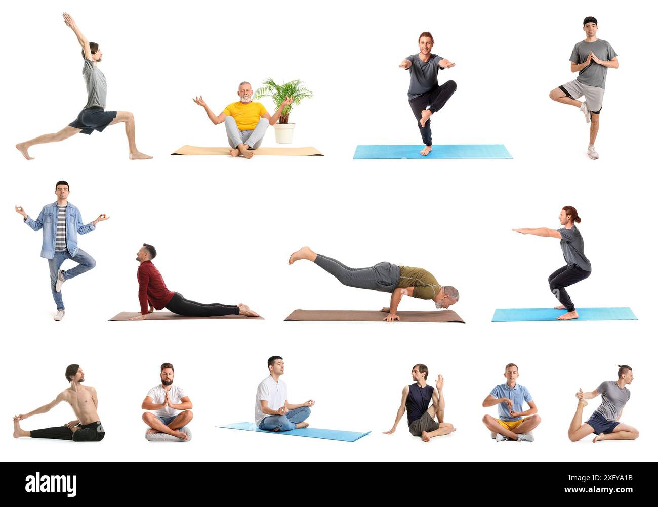 Athletic yoga doing stretching Cut Out Stock Images & Pictures - Alamy