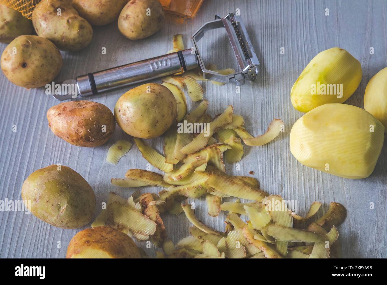 Preparation phase of a potato based recipe hi-res stock photography and ...
