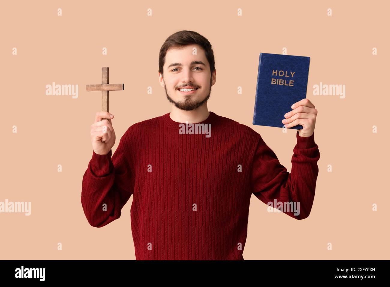 Smiling man holy bible hi-res stock photography and images - Alamy