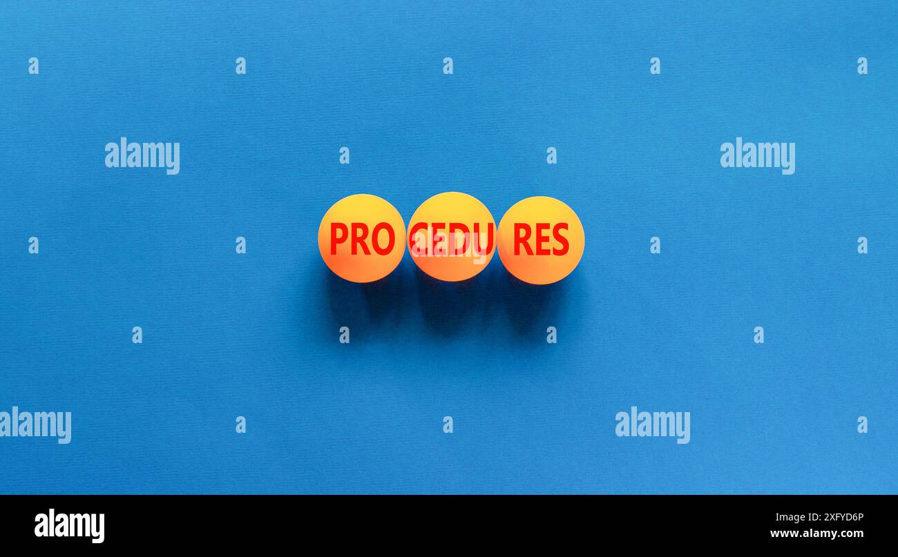 Procedures symbol. Concept word Procedures on beautiful yellow ping ...