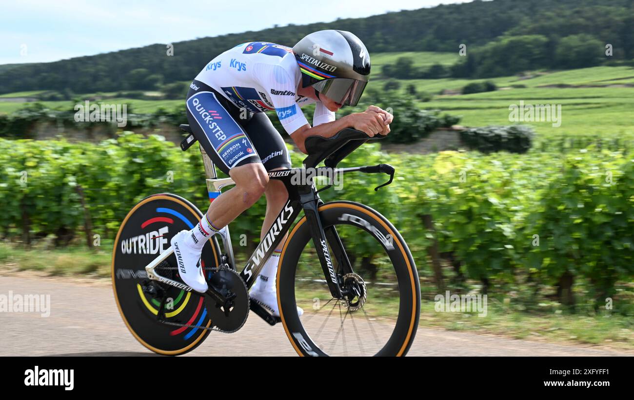 Remco Evenepoel Tour de France Time Trial stage win Stock Photo - Alamy
