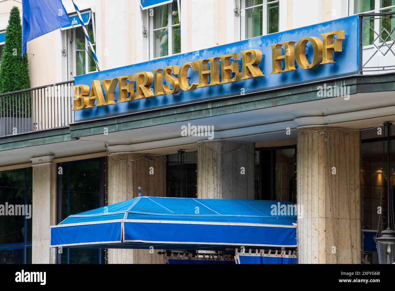 The Hotel Bayerischer Hof is located on Promenadeplatz in Munich Stock ...