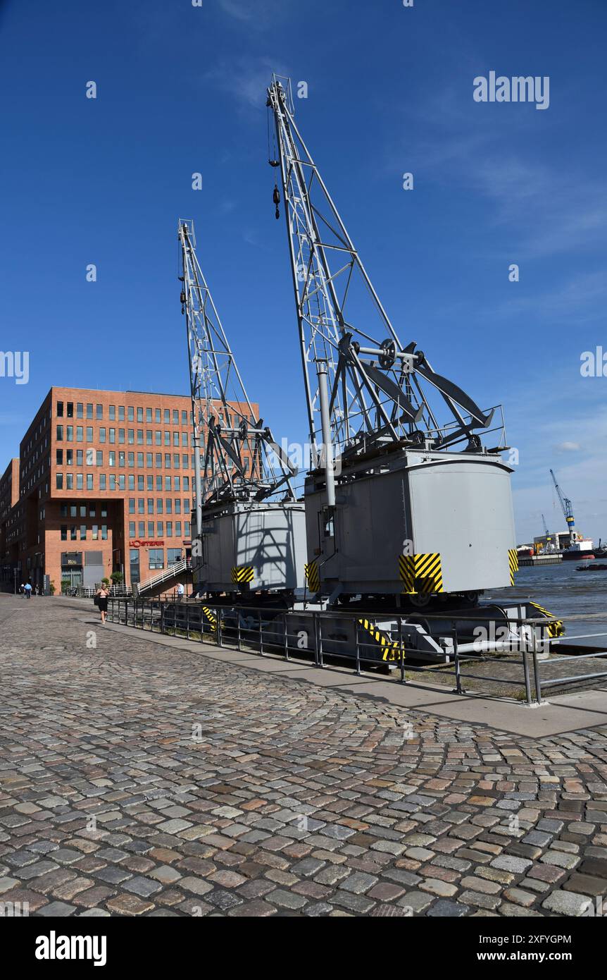 Historic cranes at the former timber port hi-res stock photography and ...