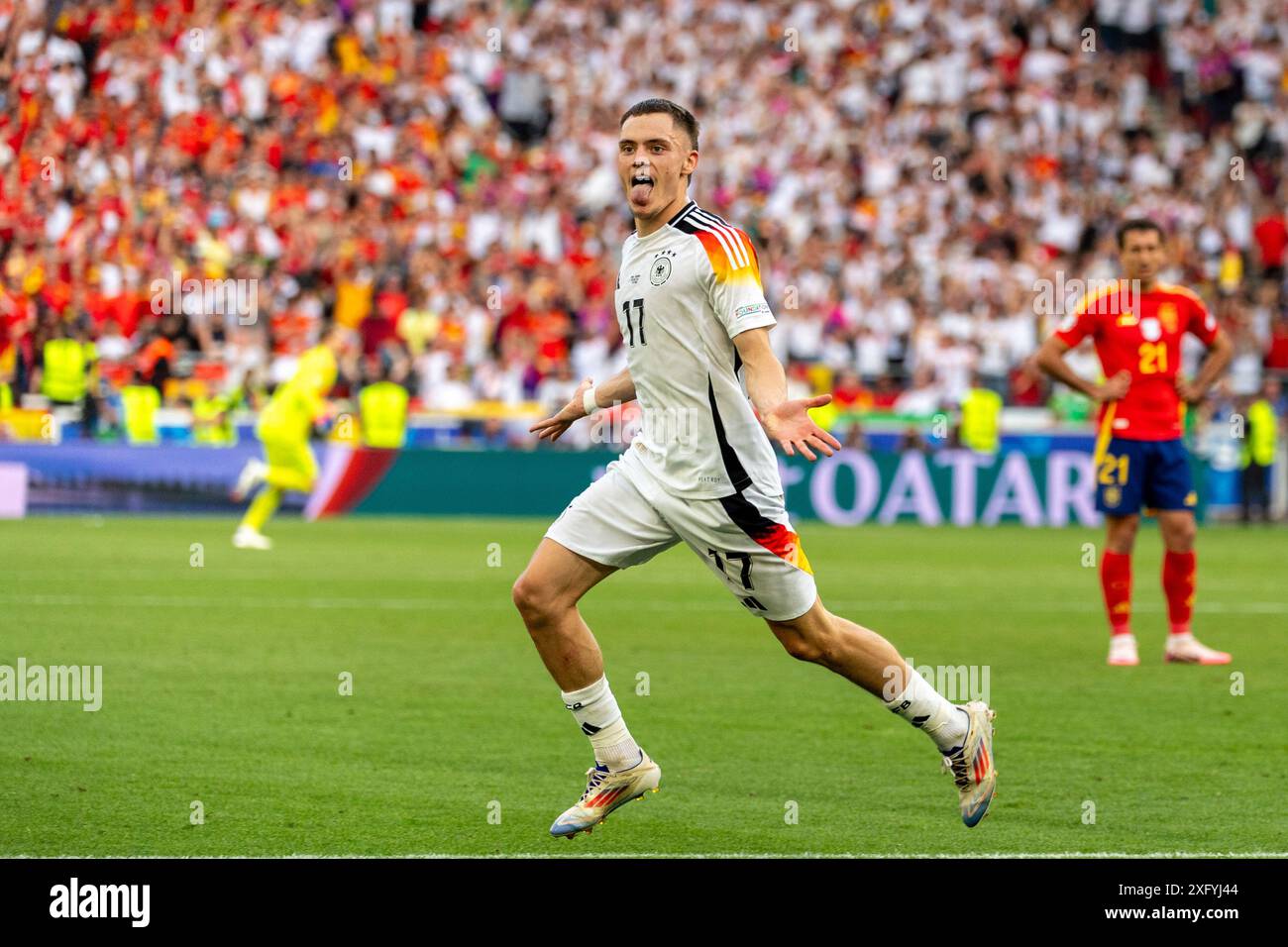 Tor zum 1:1 durch Florian Wirtz (Deutschland,#17), Jubel, Torjubel GER, Spanien (ESP) vs ...
