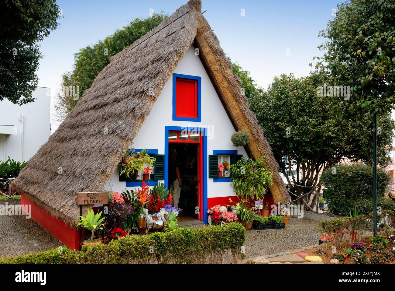 Traditional Madeirense House, Santana, Ilha de Madeira, Atlantic Ocean ...