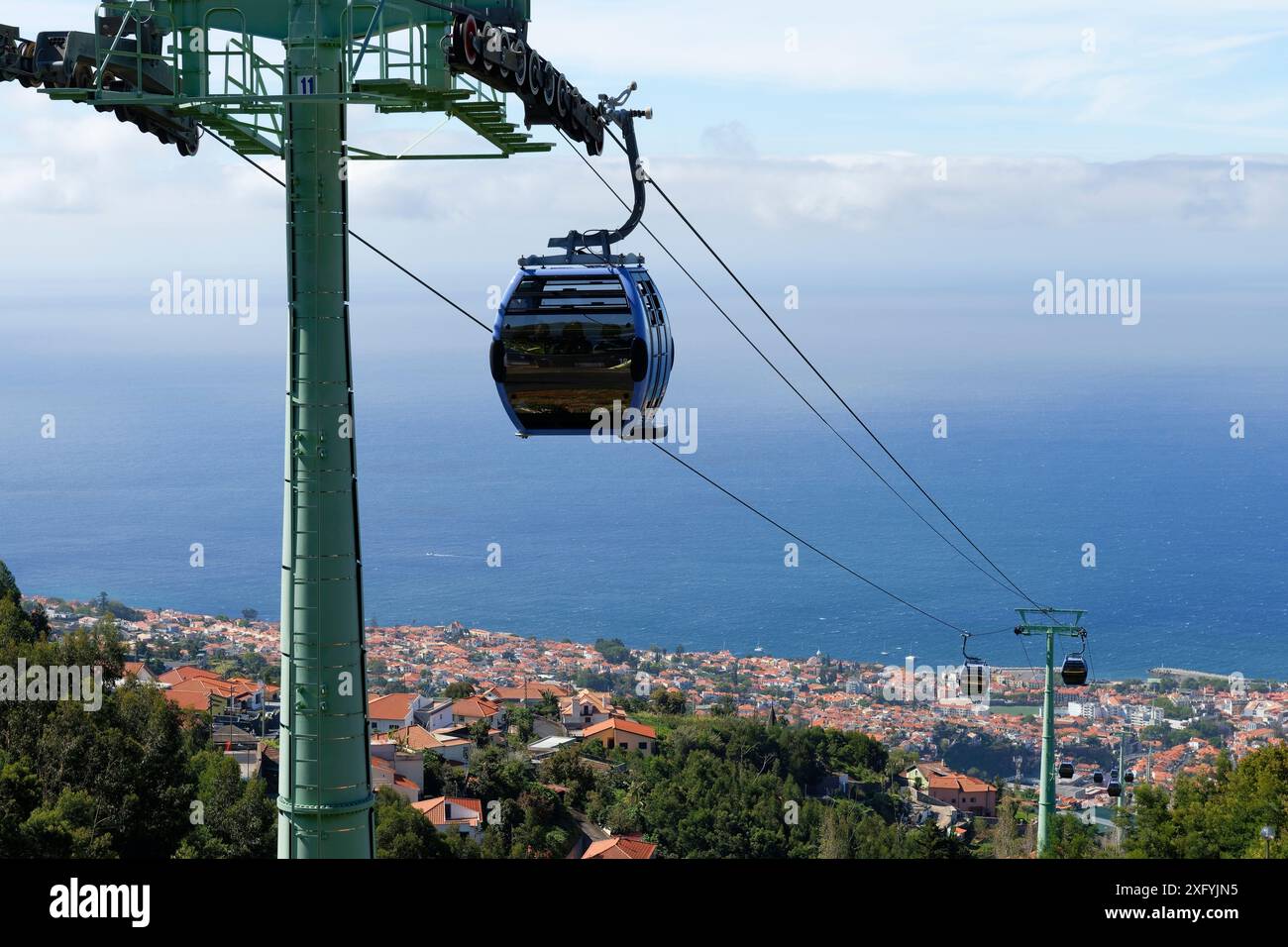 Cable car over Funchal, Teleferico do Funchal, Funchal, Ilha de Madeira ...