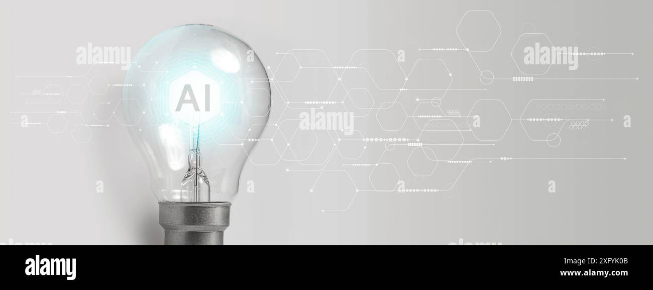 AI lightbulb concept with digital connections Ideal for themes of AI ...
