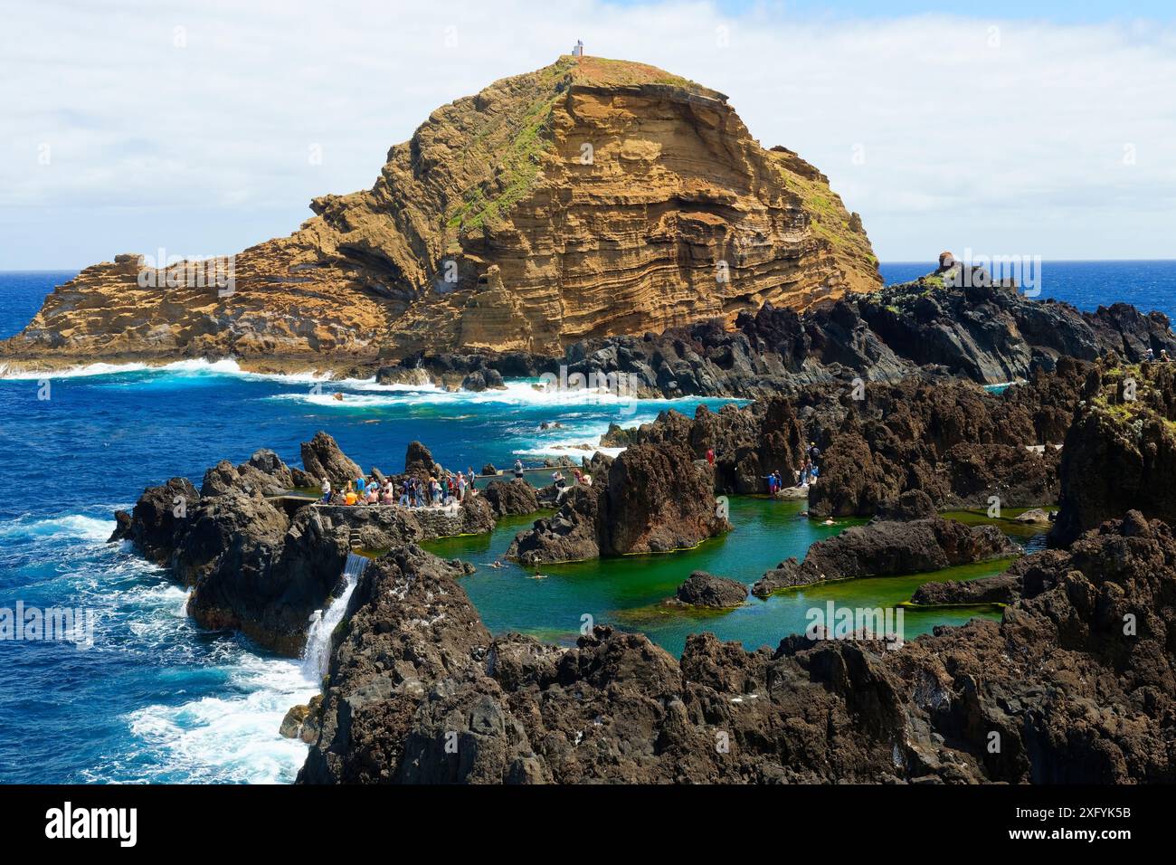 Coastal landscape with sea swimming pool of Porto Moniz, Ilha de ...