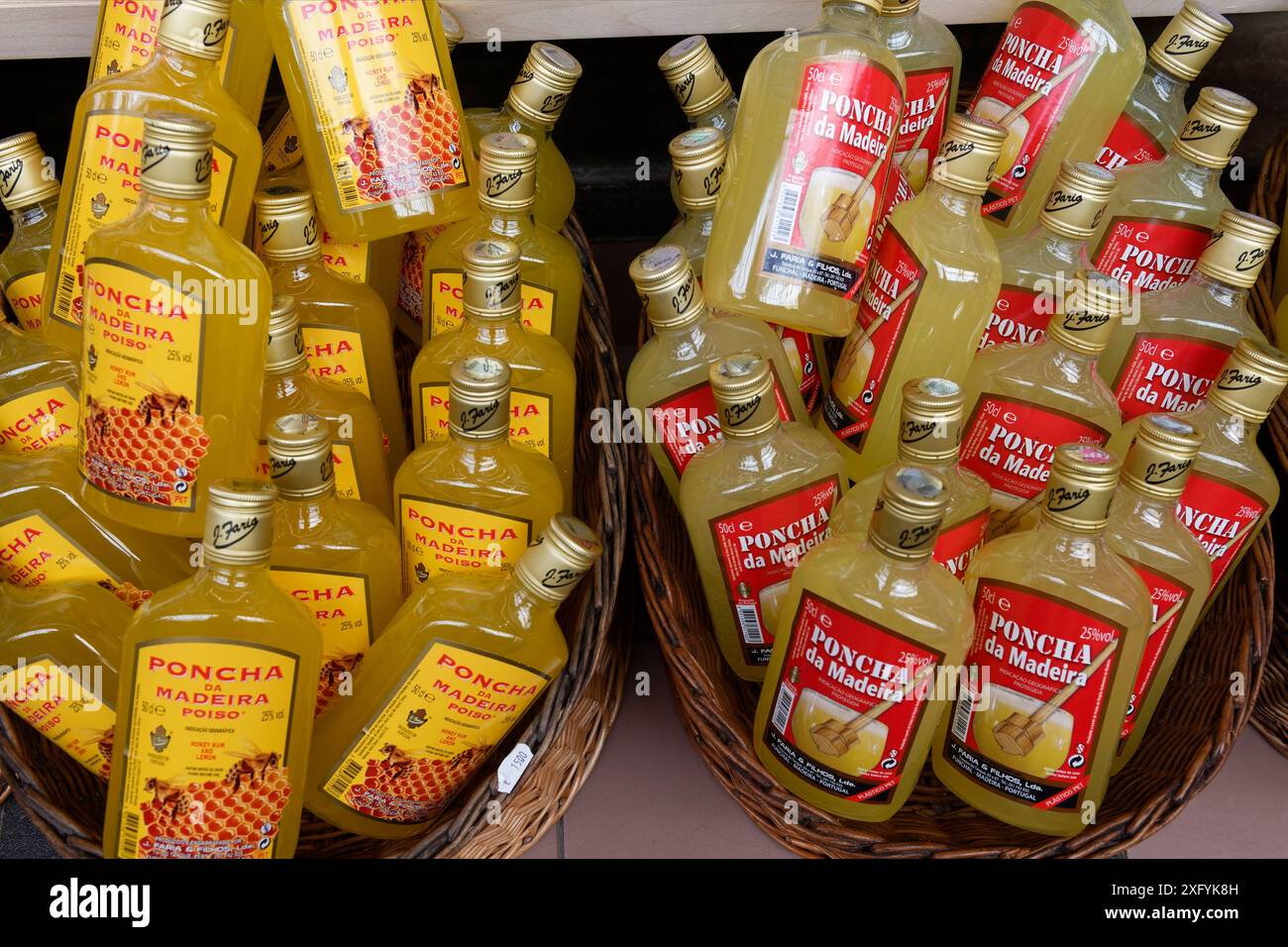 Poncha, Madeiran national drink at the farmers' market in the market ...