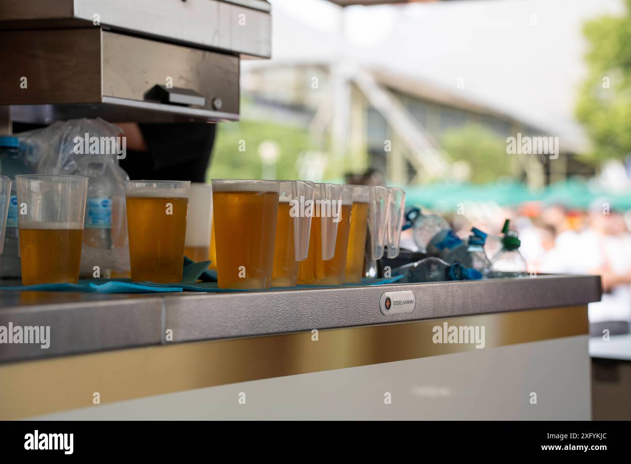 Munich, Bavaria, Germany - July 5, 2024: Beer on tap in the fan zone at ...