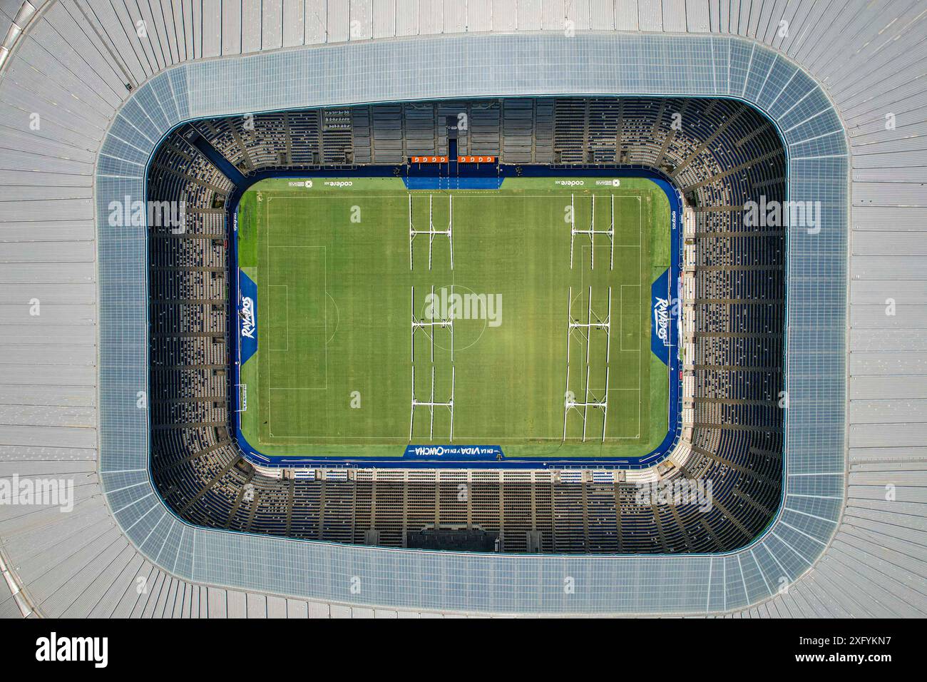 Aerial view of BBVA stadium, home of the Monterrey Soccer Club ...