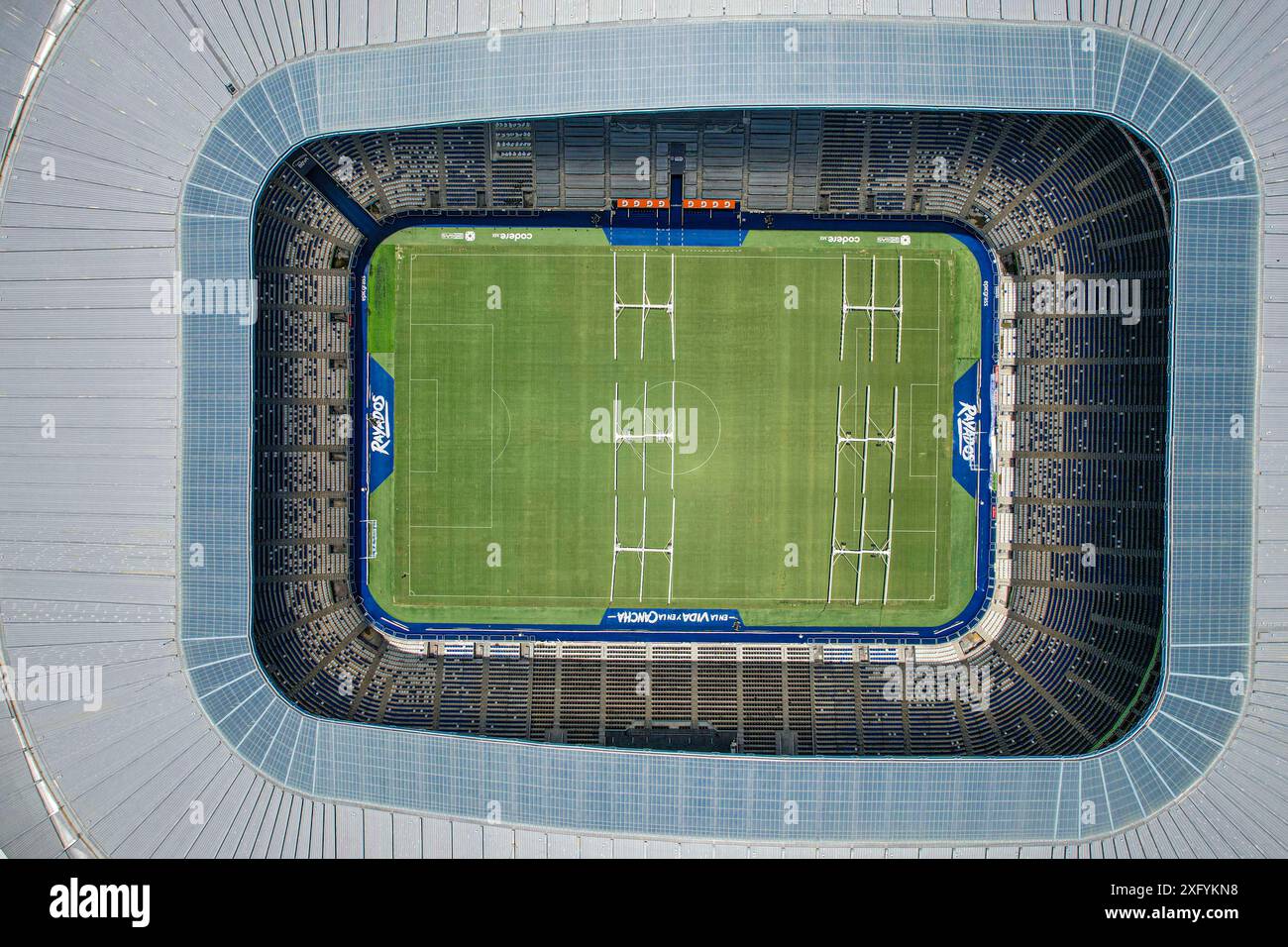 Aerial view of BBVA stadium, home of the Monterrey Soccer Club ...
