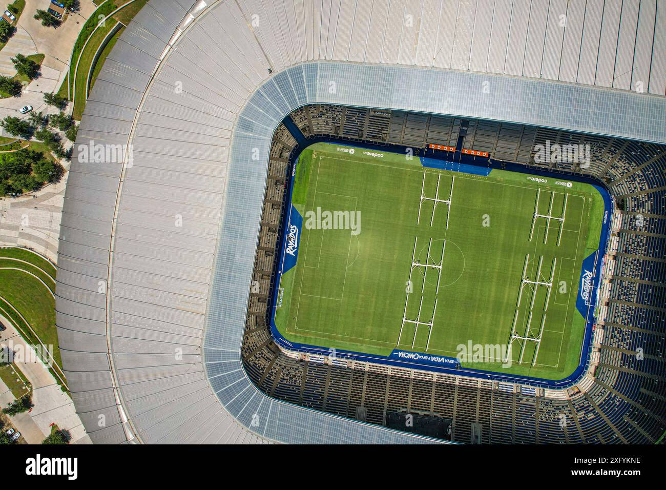 Aerial view of BBVA stadium, home of the Monterrey Soccer Club ...