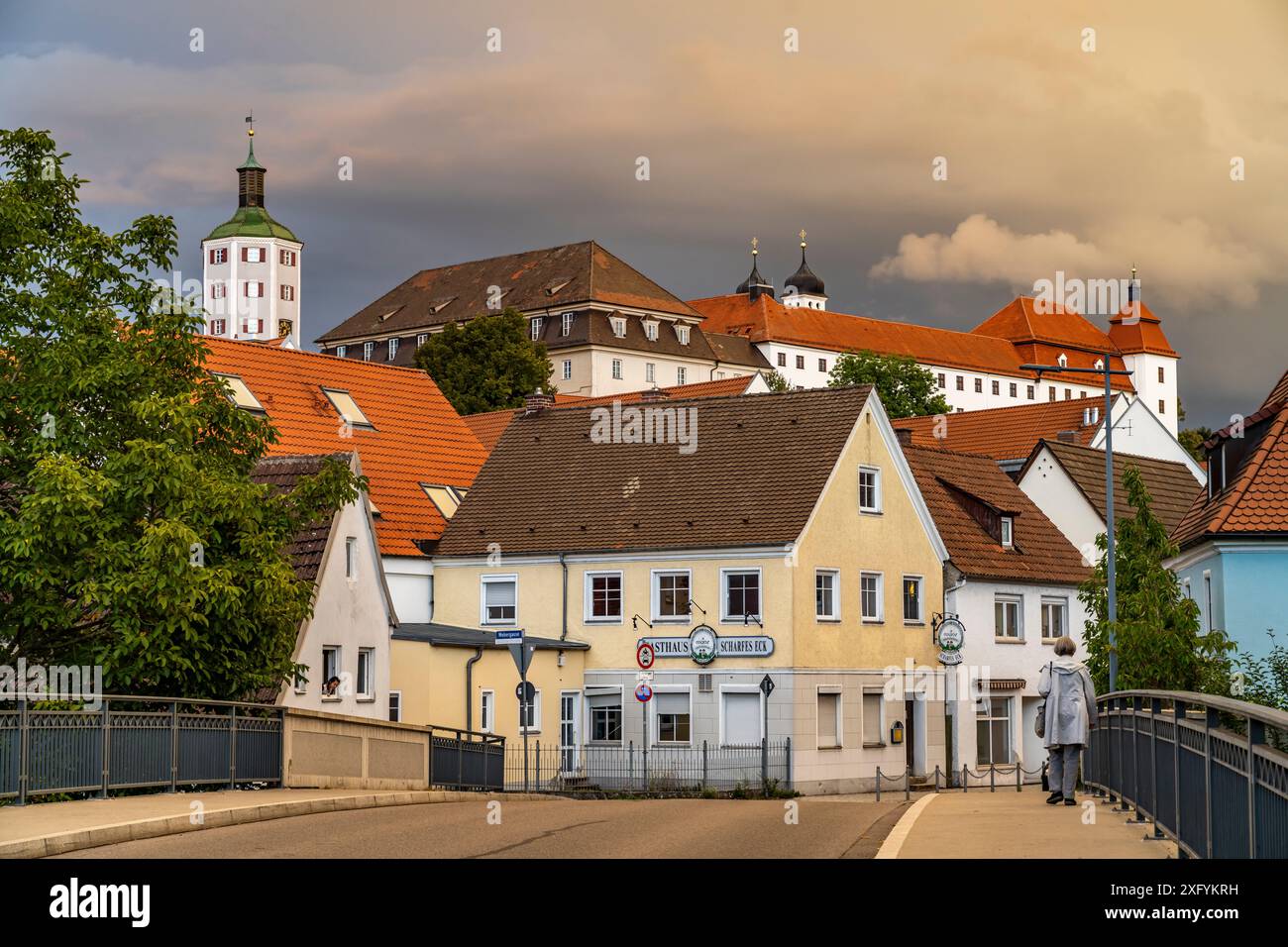 Old town of gunzburg with lower gate and margraves castle hi-res stock ...