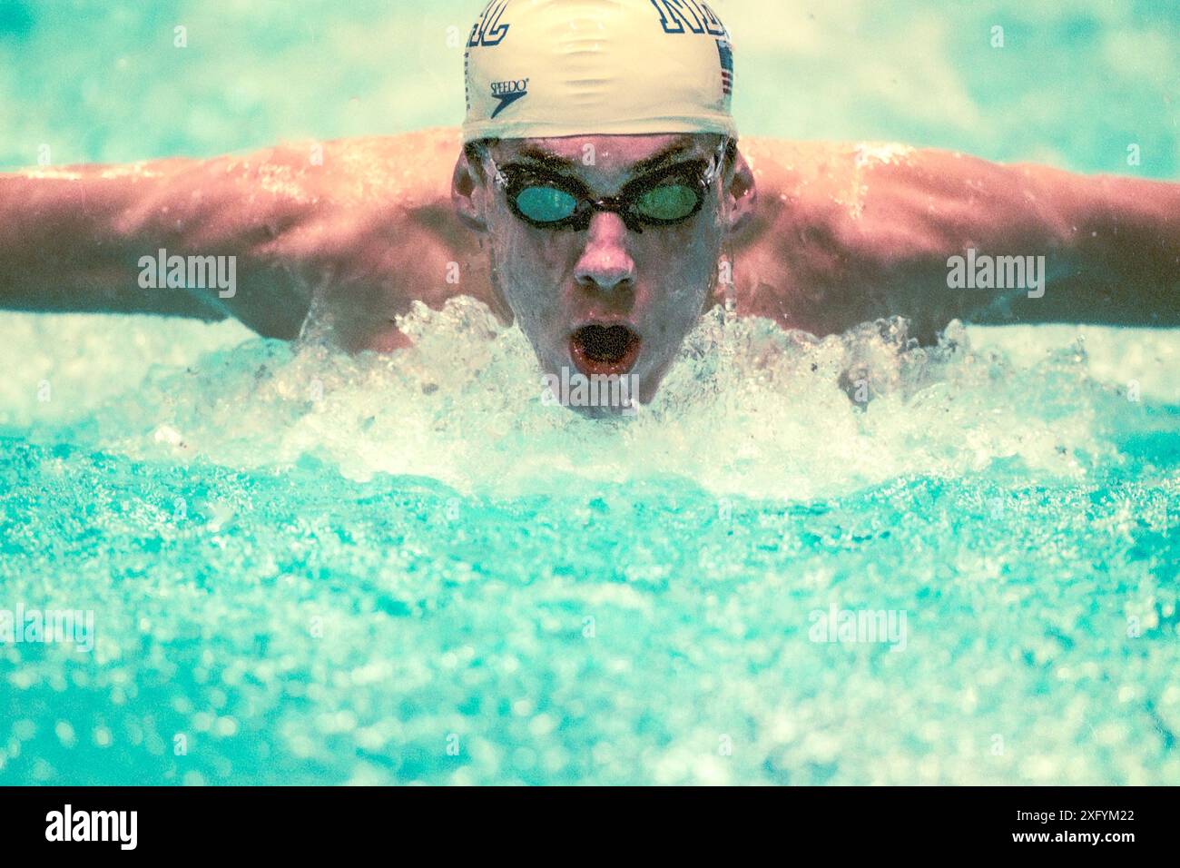 Michael Phelps, 15 years old, at the 2000 USA Spring Nationals Stock ...