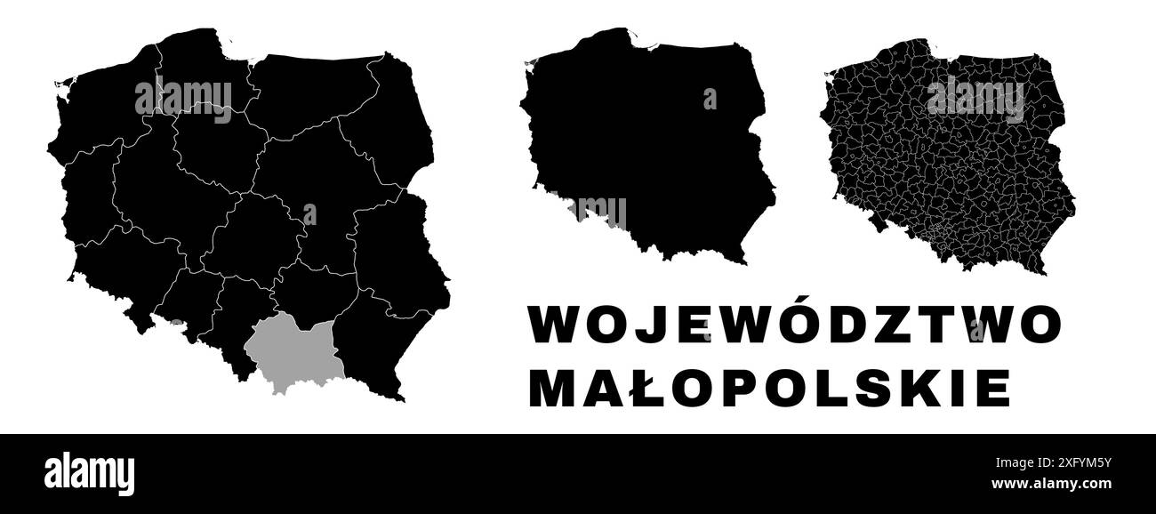 Malopolskie vector outline map hi-res stock photography and images - Alamy