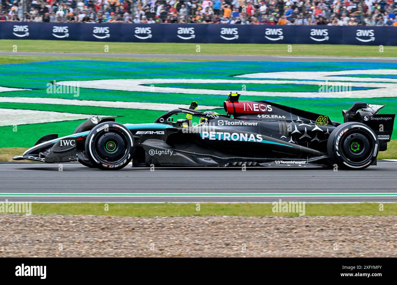 Towcester, UK. 05th July, 2024. Lewis Hamilton, Mercedes, during ...