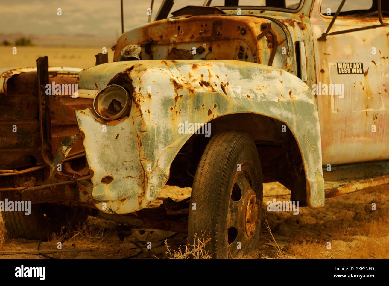 Battered green pickup truck hi-res stock photography and images - Alamy