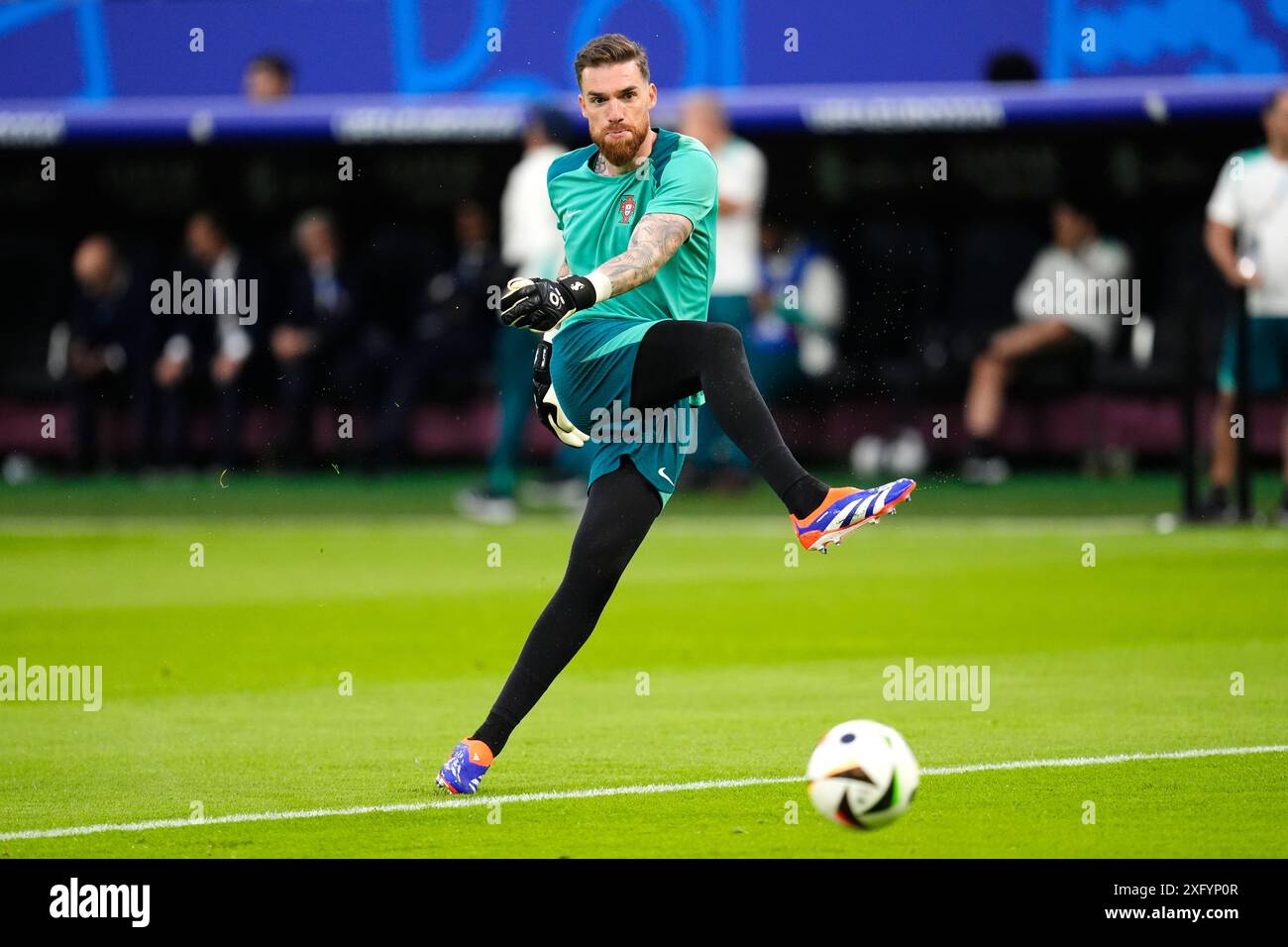 Portugal goalkeeper Jose Sa warming up prior to kick-off before the ...