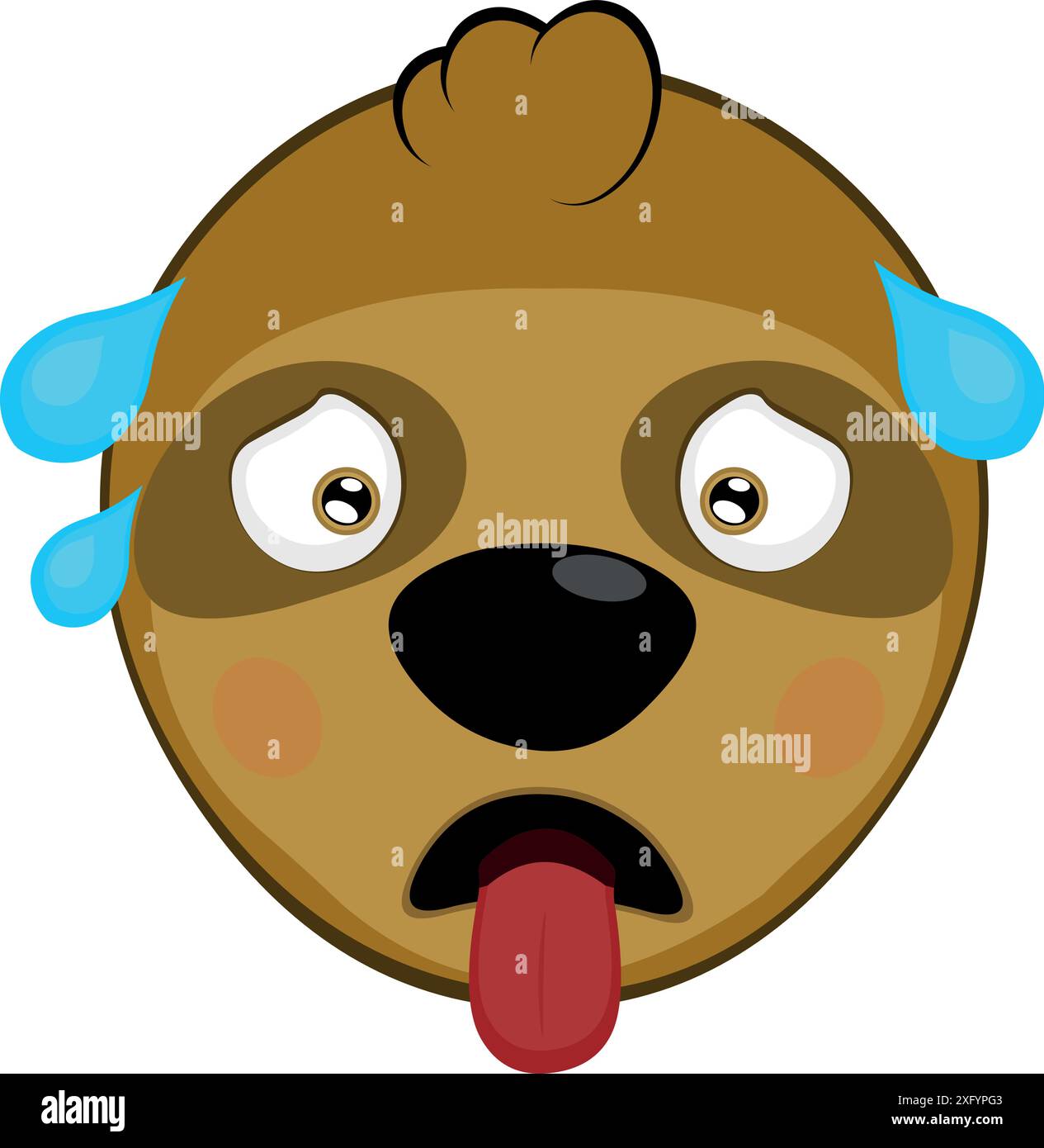 vector illustration face bear sloth character animal cartoon, exhausted ...