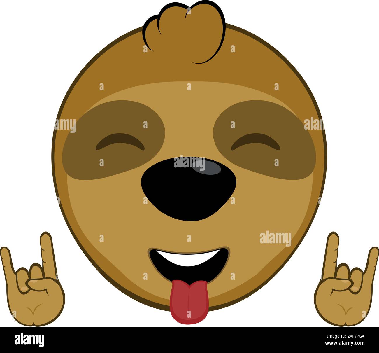 vector illustration face bear sloth character animal cartoon, making ...