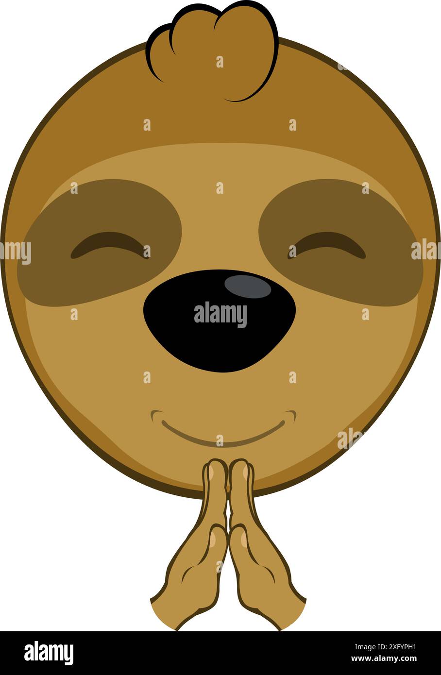 vector illustration face bear sloth character animal cartoon, with his ...