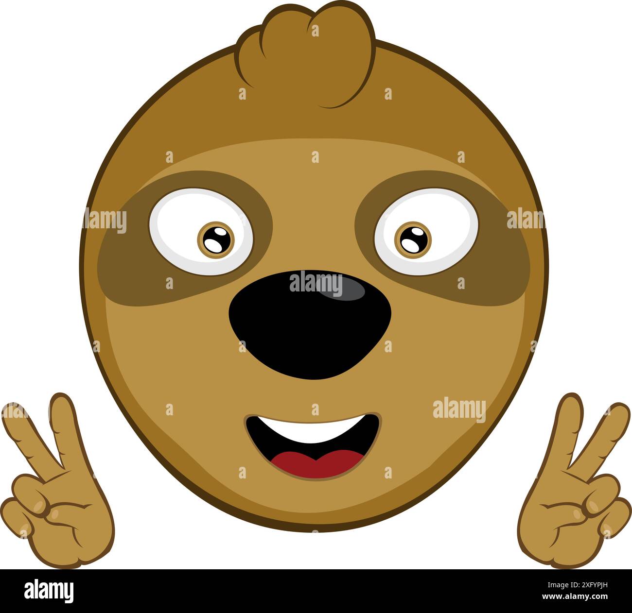 vector illustration face bear sloth character animal cartoon, with ...