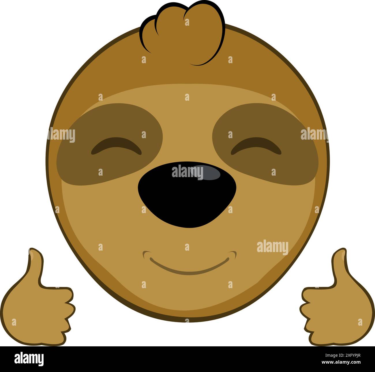 vector illustration face bear sloth character animal cartoon, with a ...