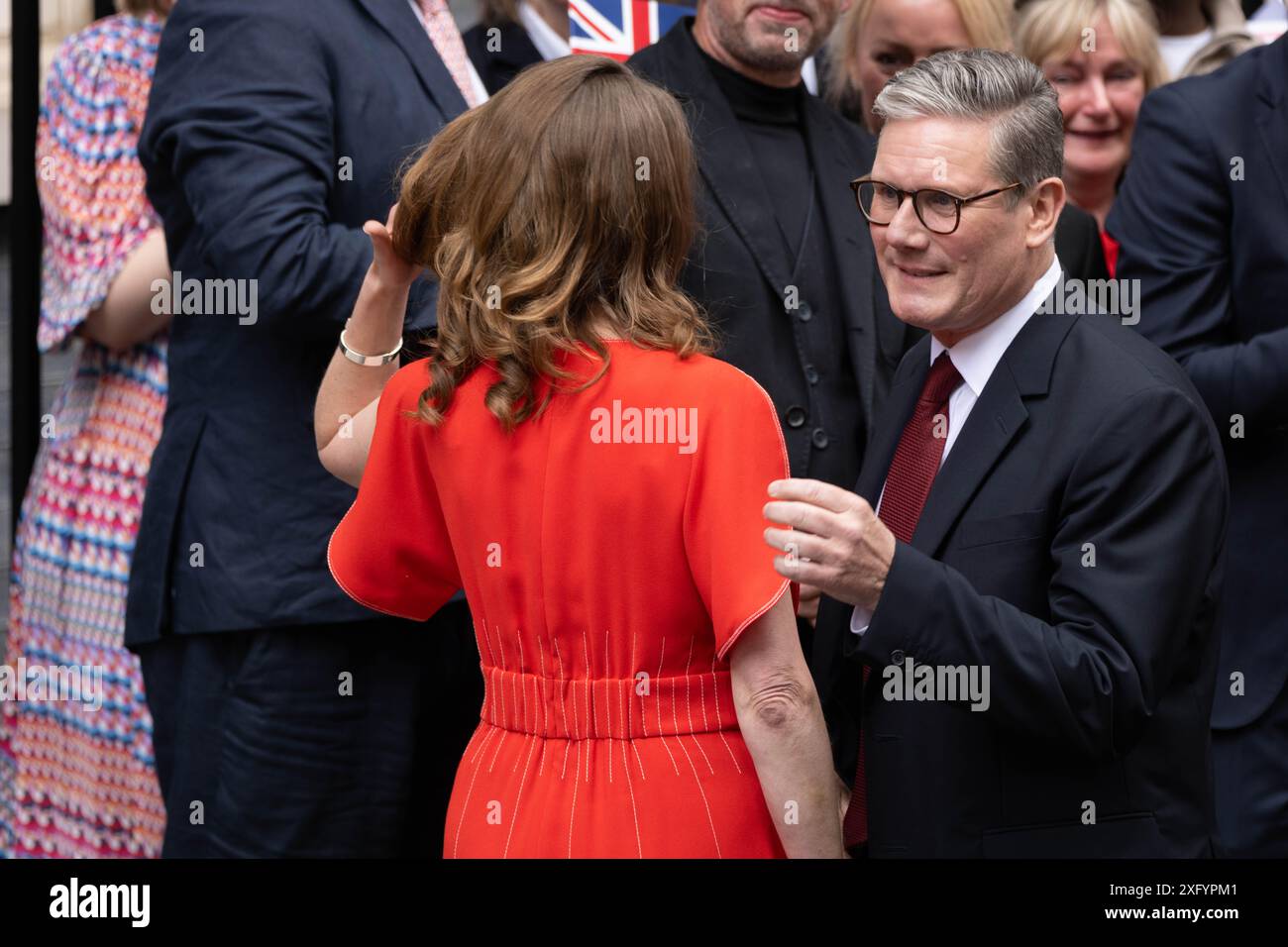London, UK. 5th July, 2024. Sir Keir and Lady Victoria Starmer arrive ...