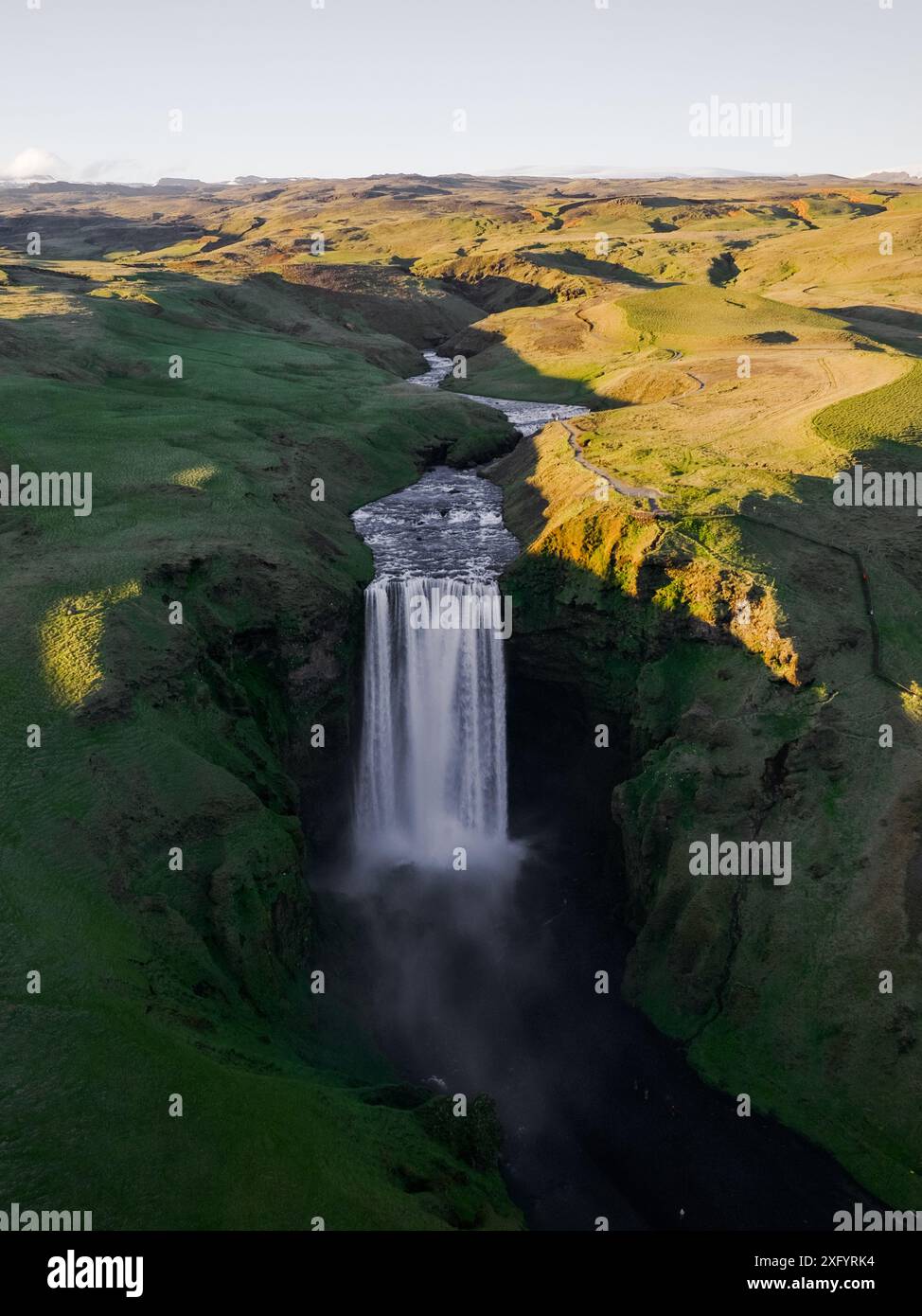 Aerial Drone View Skogafoss Waterfall Hi res Stock Photography And